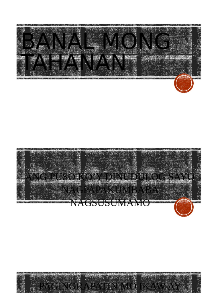 Banal Mong Tahanan | PDF