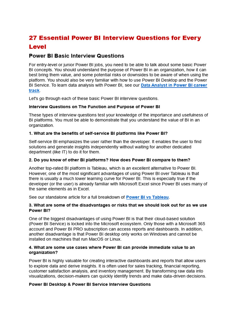 Power BI Questions 1730029898 | PDF | Conceptual Model | Data Model