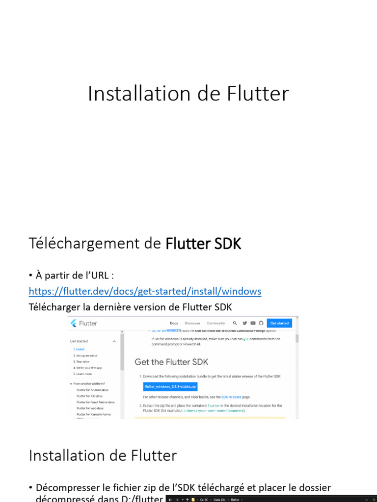 Installation de Flutter | PDF | Android (Système d'exploitation) | Informatique