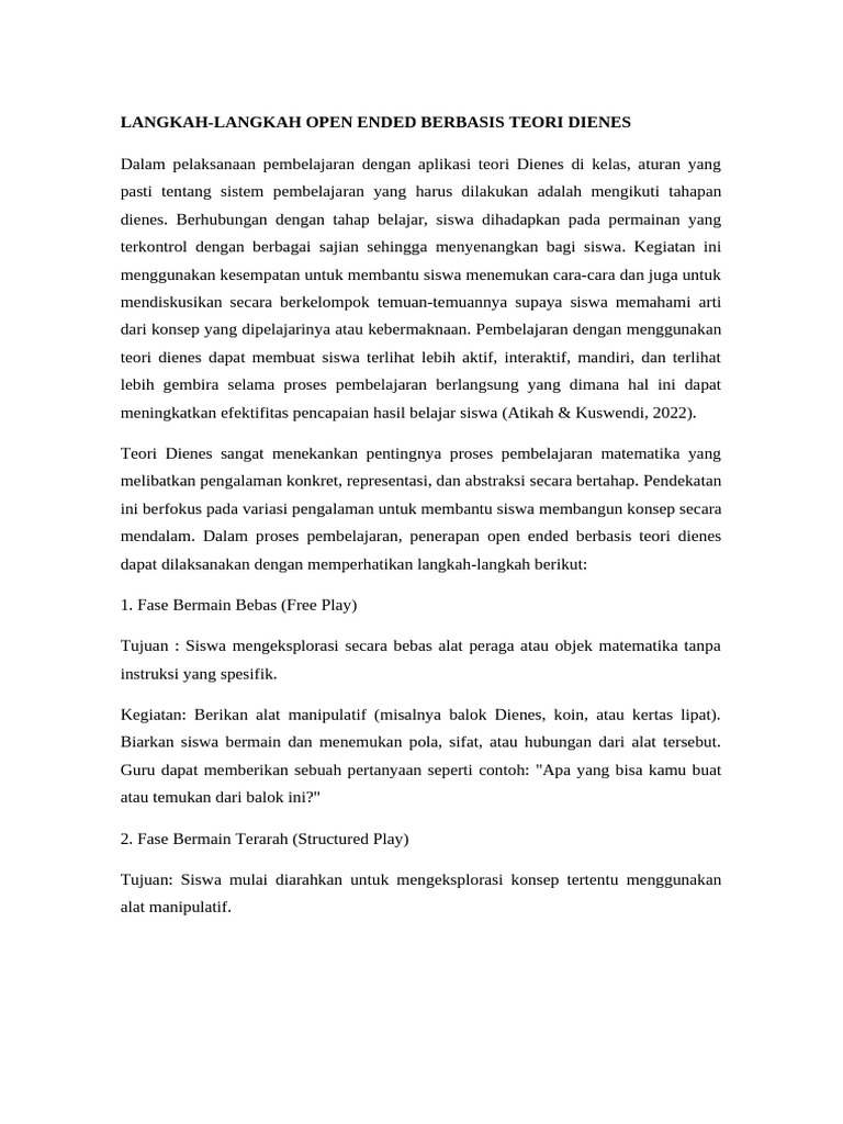Open Ended Teori Dienes | PDF
