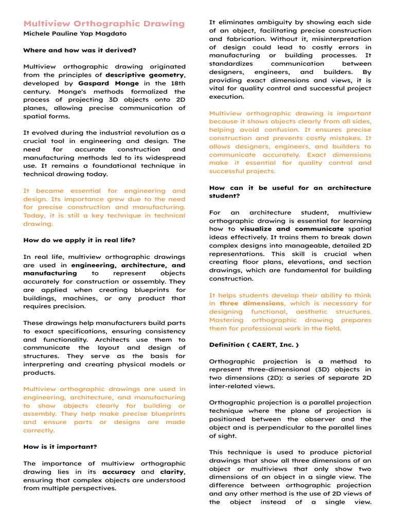 Multiview Orthographic Drawing | PDF | Drawing | Geometry