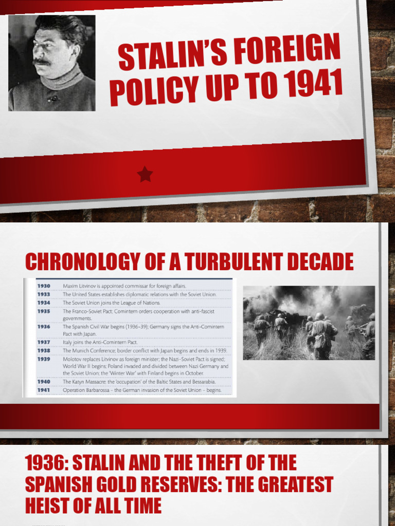 Stalins Foreign Policy Up To 1941 | PDF | Joseph Stalin | Spanish Civil War