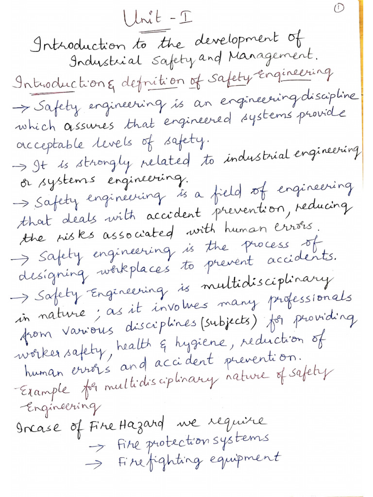 Safety Engineering Unit-1 | PDF