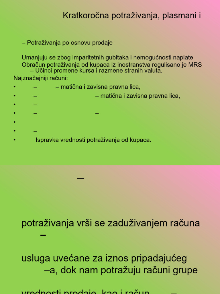 Finansijsko Računovodstvo I Bilans IV Predavanje Prezentacija | PDF