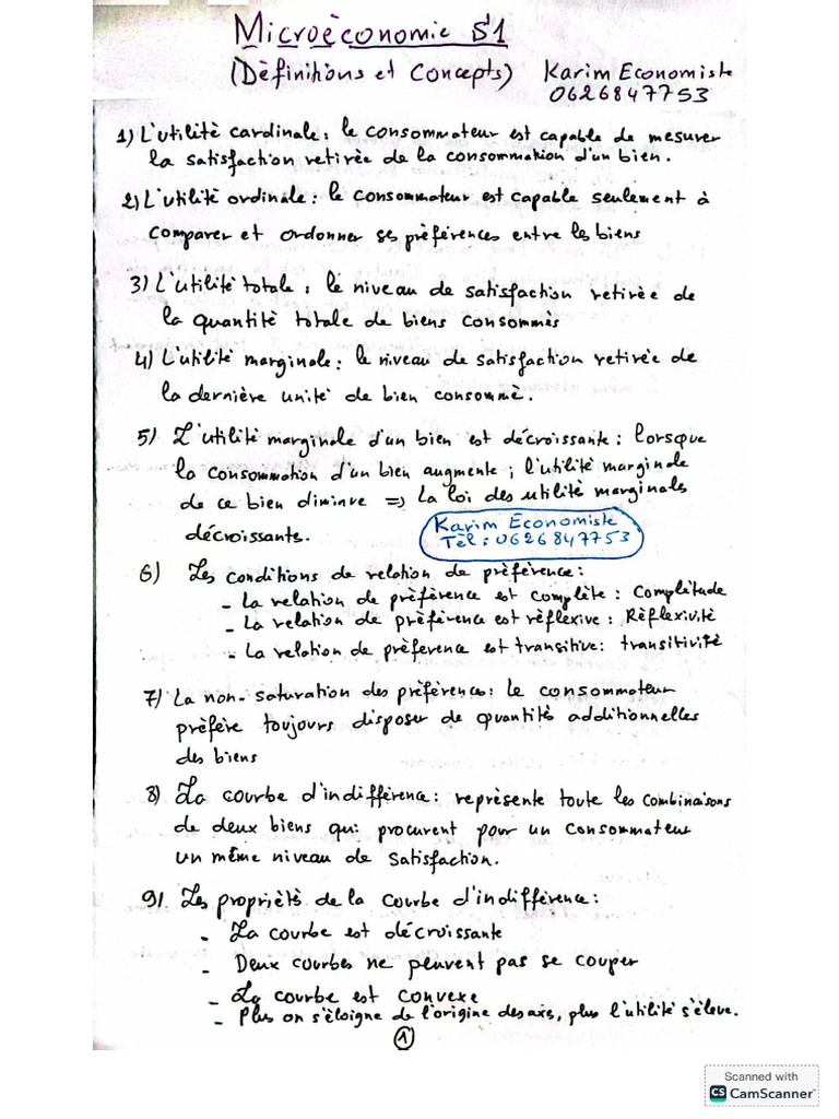 Microèconomie S1 (Toutes Les Definition | PDF