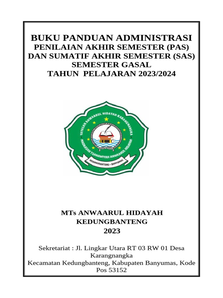 Cover Buku Panduan Administrasi | PDF