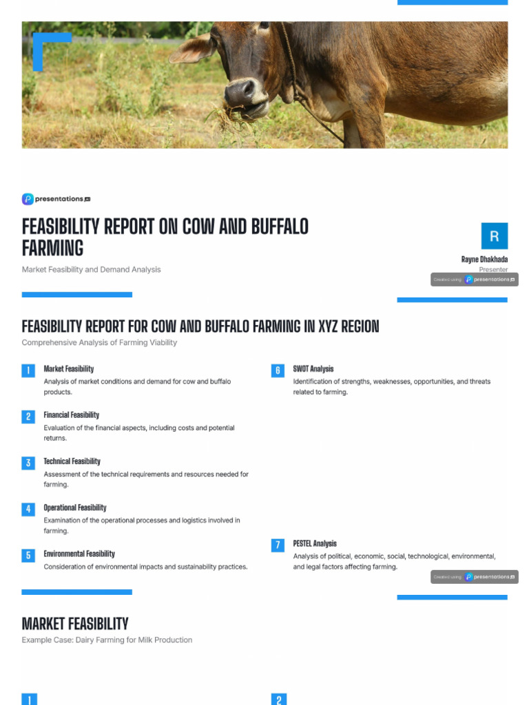 Feasibility Report For Cow and Buffalo Farming in XYZ Region | PDF