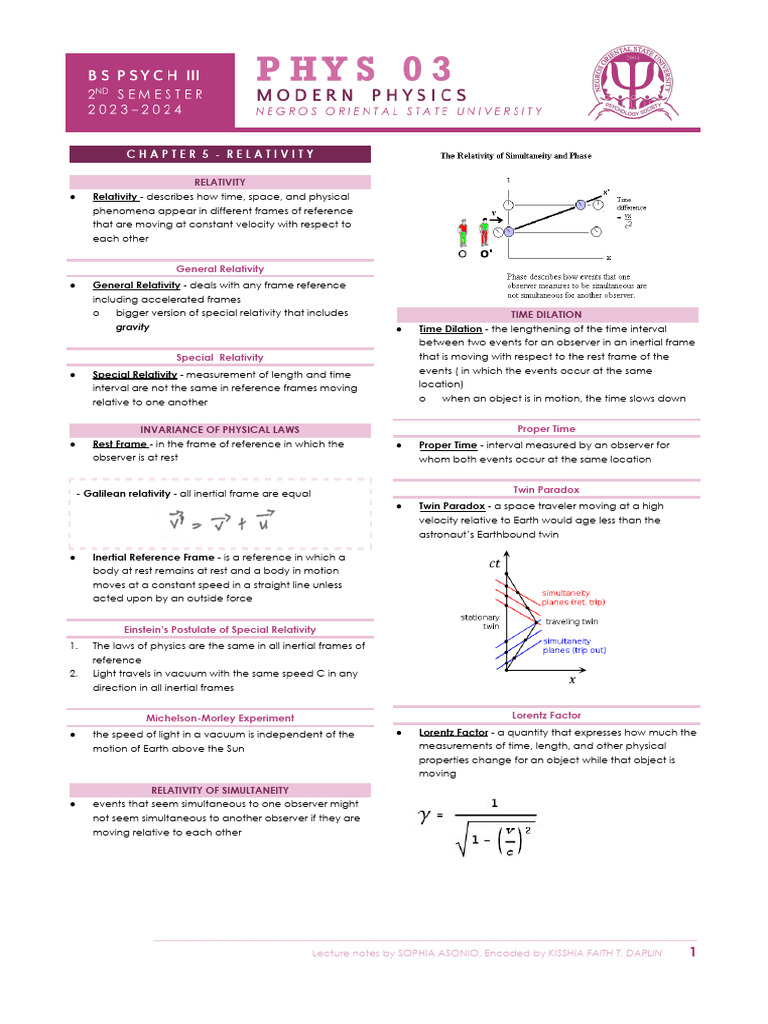 Phys 03 - Modern Physics | PDF | Special Relativity | Time