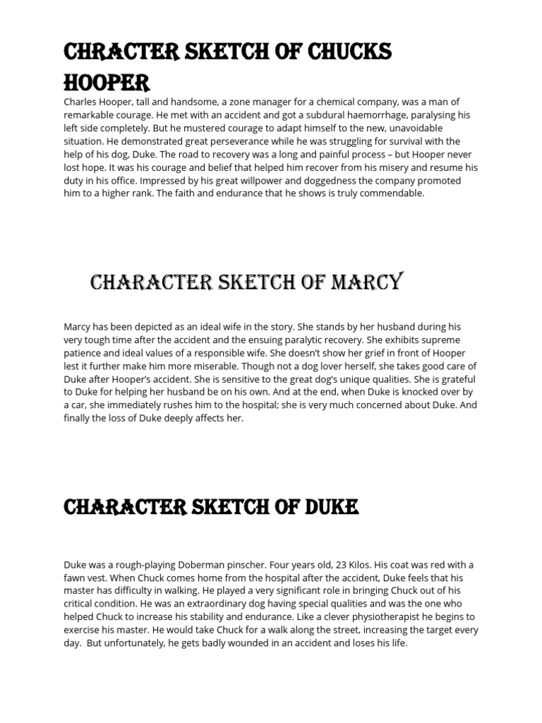 Character Sketch | PDF