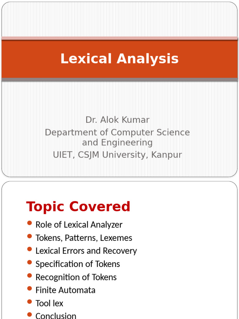 Lexical Analysis 1 | PDF | Parsing | Syntax Lexical Analysis 1 | PDF | Parsing | Syntax