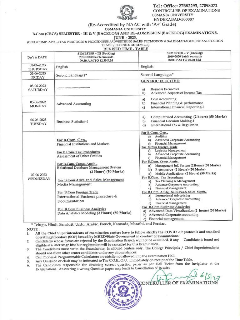 Exam Notifications | PDF