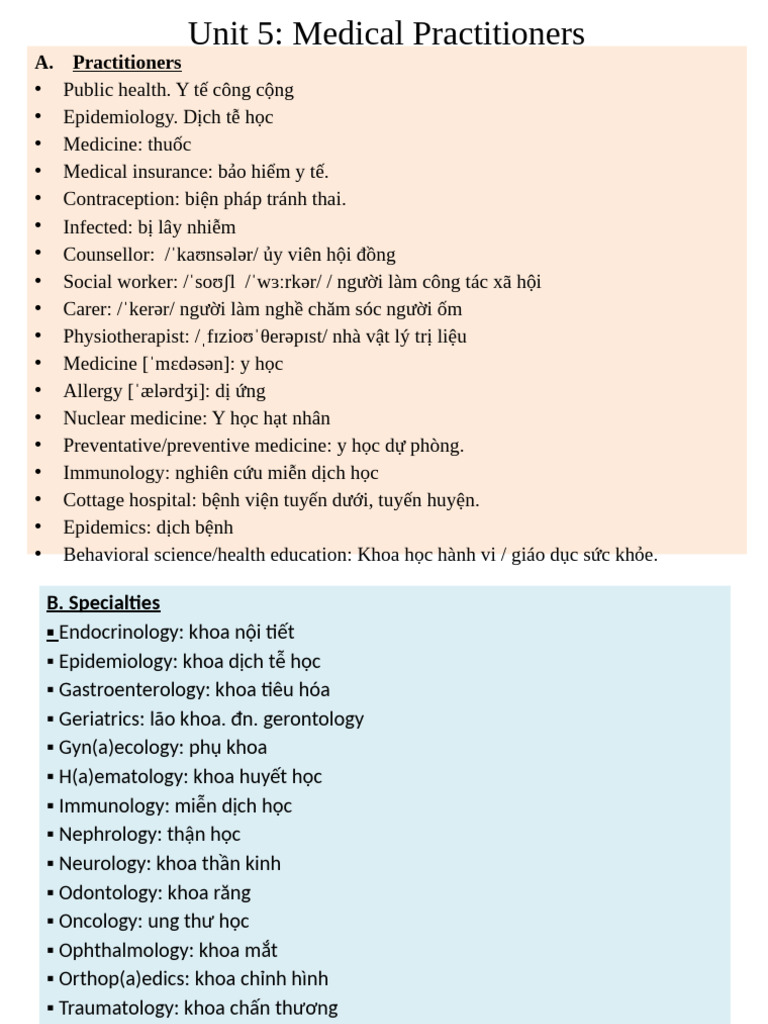 Unit 4.medical Practitioners | PDF