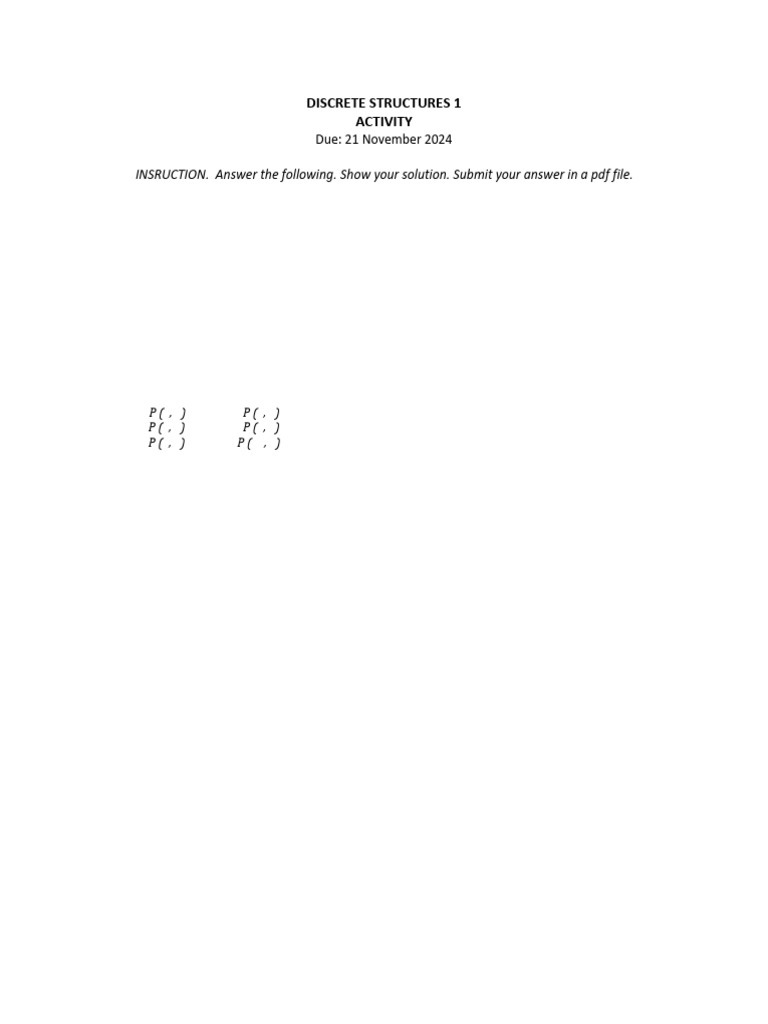 DISCRETE STRUCTURES 1-Permutation Activity | PDF