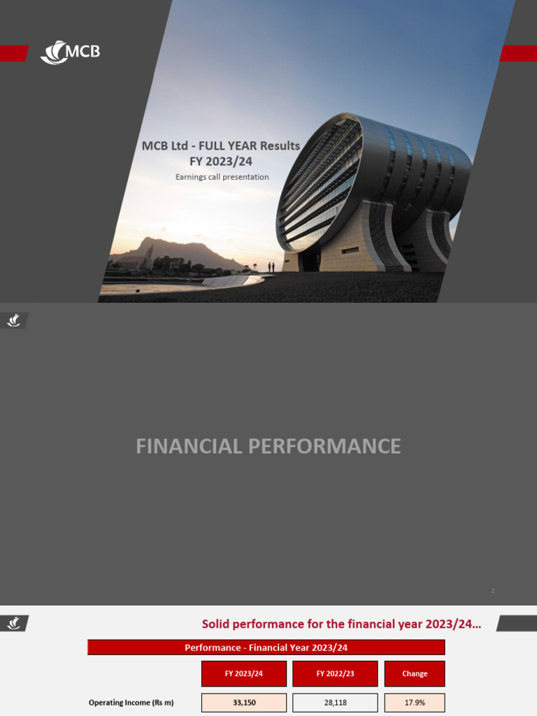 MCB Ltd FY 2023/24 Financial Results | PDF | Income | Banks