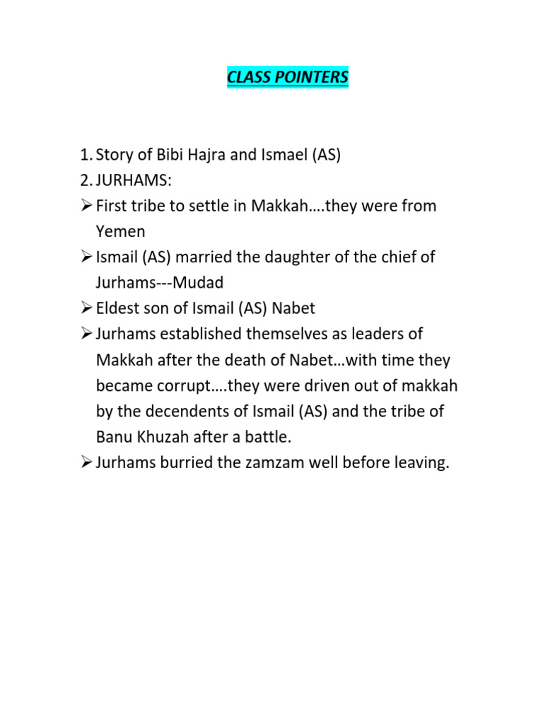 Classpointersformid Term Pdf Muhammad Life Of Muhammad 1241