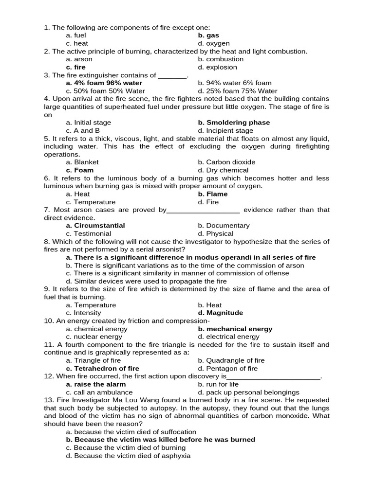 Final Exam Reviewer | PDF | Combustion | Fires