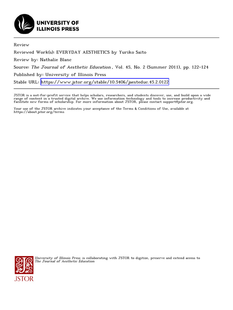 Reseña Everyday Aesthetics | PDF | Aesthetics | Liberal Arts Education