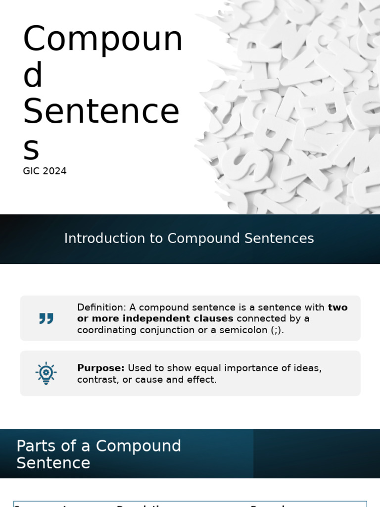 #10 - Compound Sentences | PDF | Syntax | Linguistics