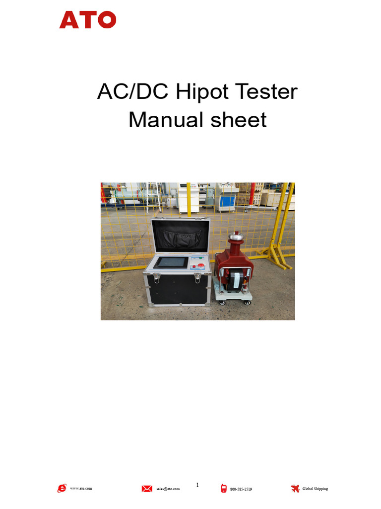 Hipot Test User Manual - 2 | PDF | Transformer | Power Supply