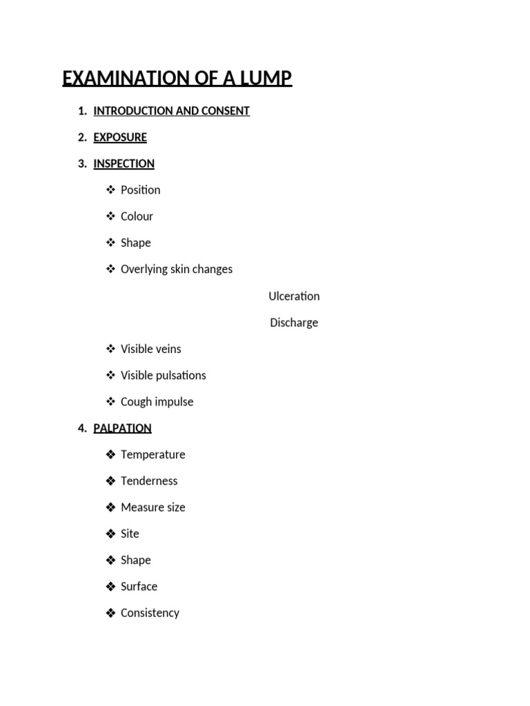 Examination of A Lump | PDF | Science & Mathematics