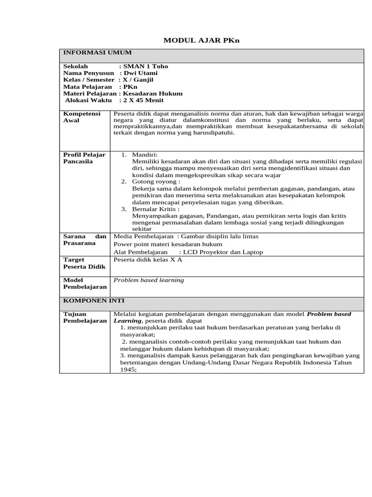 Modul Ajar Dwi Utami | PDF