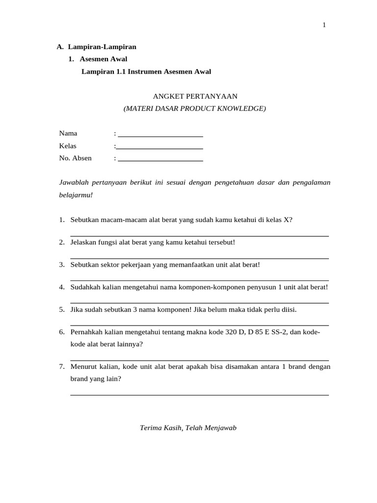 Modul Ajar Teknik Alat Berat - Product Knowledge - Fase F Untuk Siswa | PDF