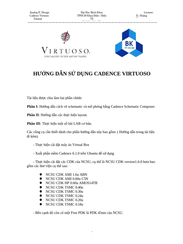 Cadence Virtuoso Tutorial 1 | PDF
