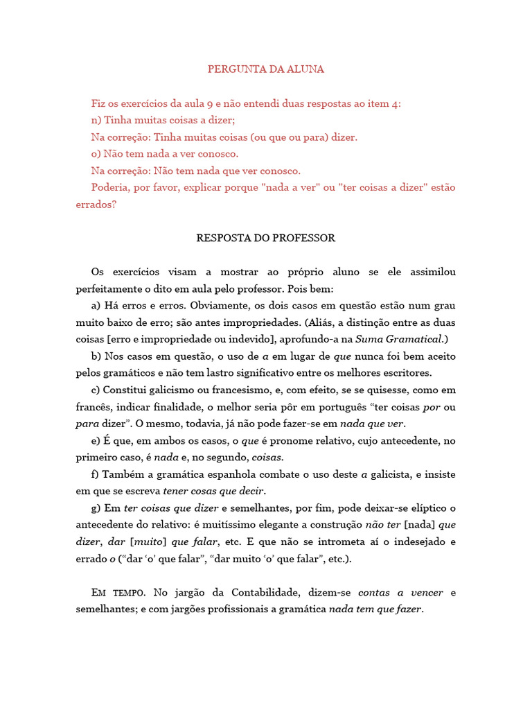 66) Respostas A Dúvidas - Nada Que Ver Ou Nada A Ver | PDF | Artes ...