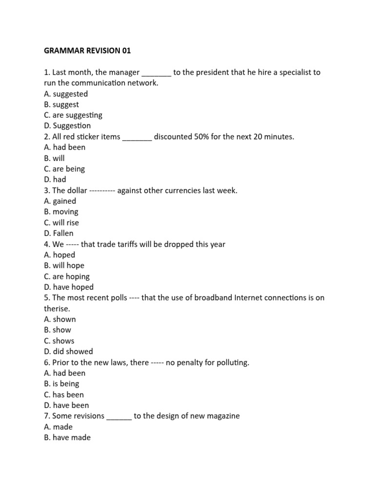 GRAMMAR-REVISION-01 (1) | PDF