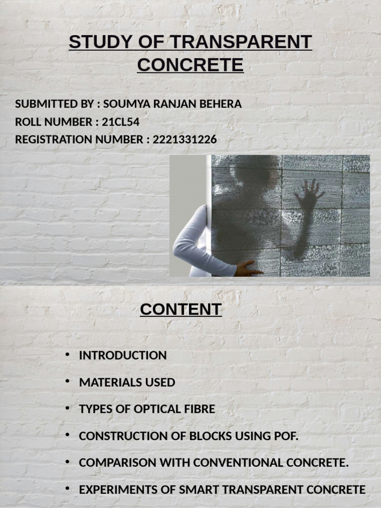 Transparent Concrete | PDF | Optical Fiber | Concrete