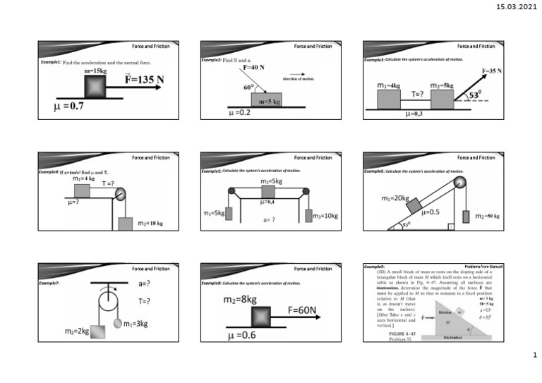 Force and Friction Problems | PDF