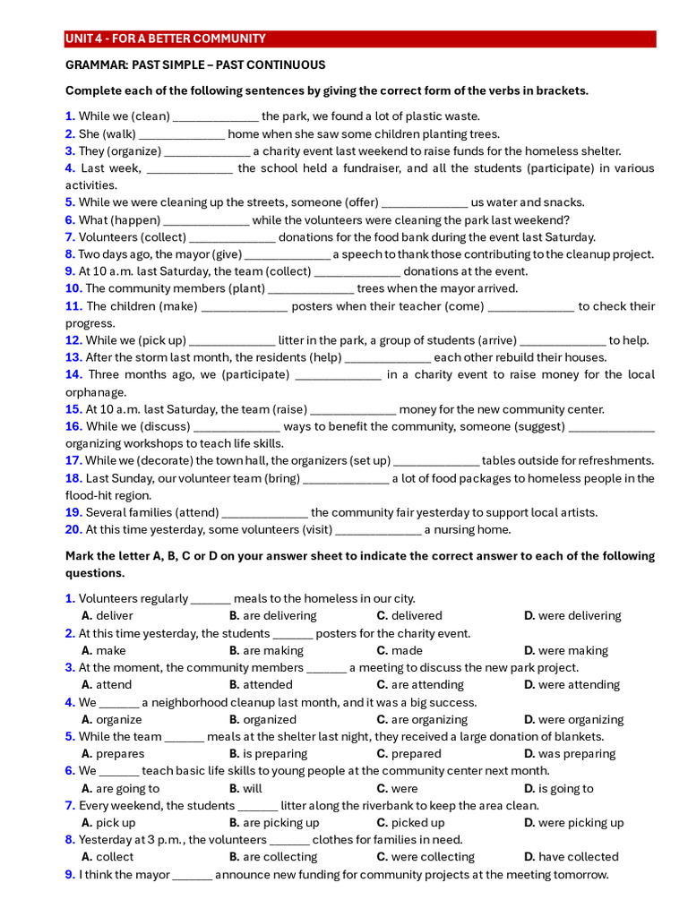 Unit 4 - For A Better Community | PDF | Volunteering