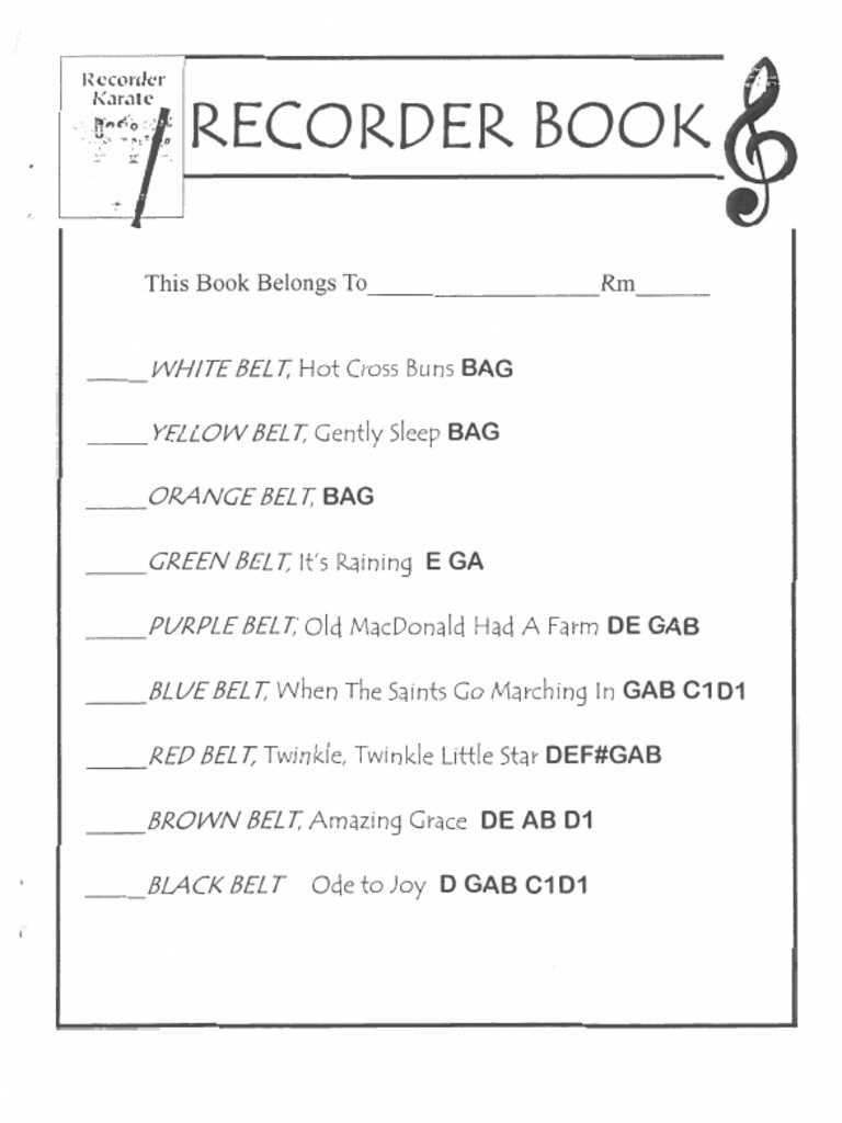 Recorder Book | PDF