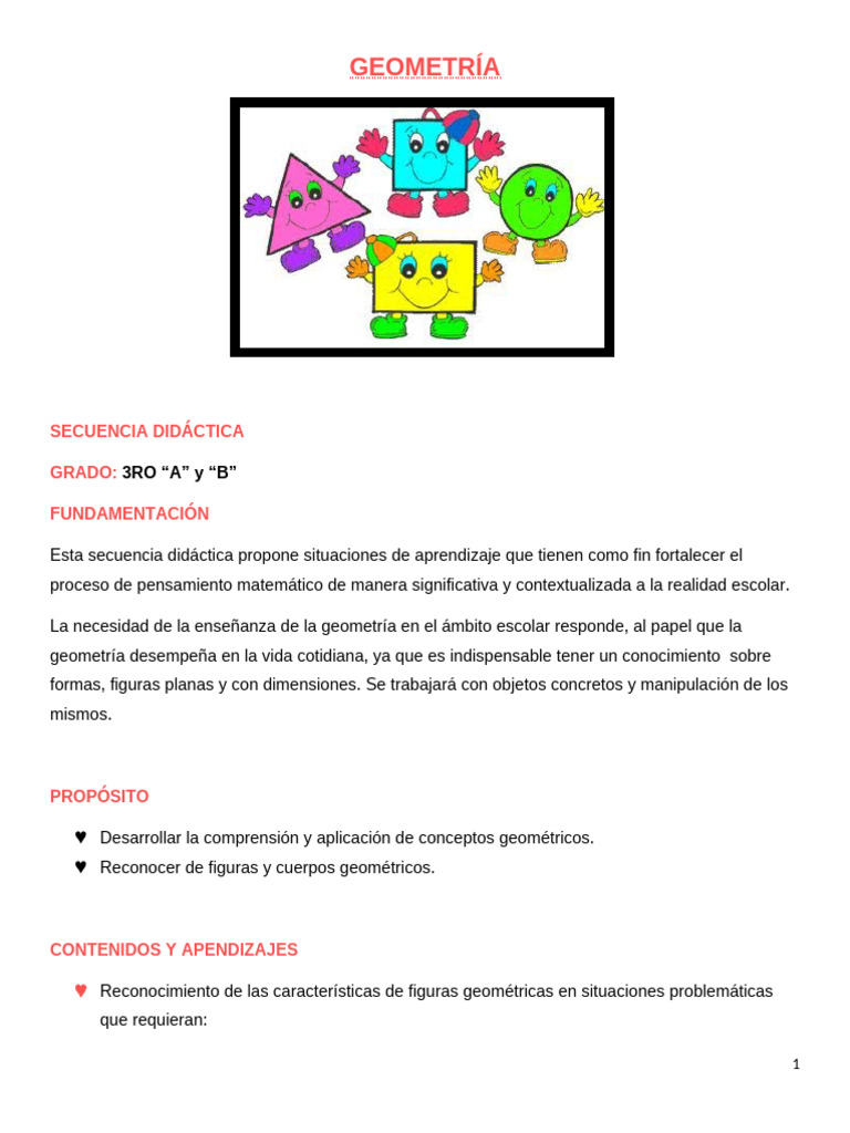 SECUENCIA DIDÁCTICA Geometría... | PDF | Geometría | Color