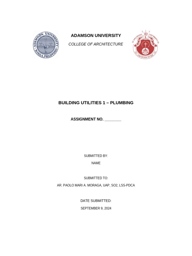 Plumbing Assignment Guide | PDF | Law | Technology & Engineering