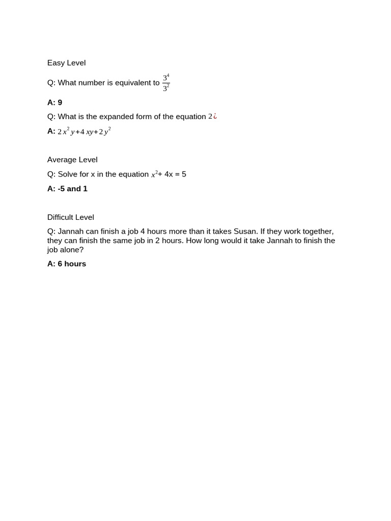 Math Team Quiz 2024 Municipal Level | PDF | Teaching Methods ...