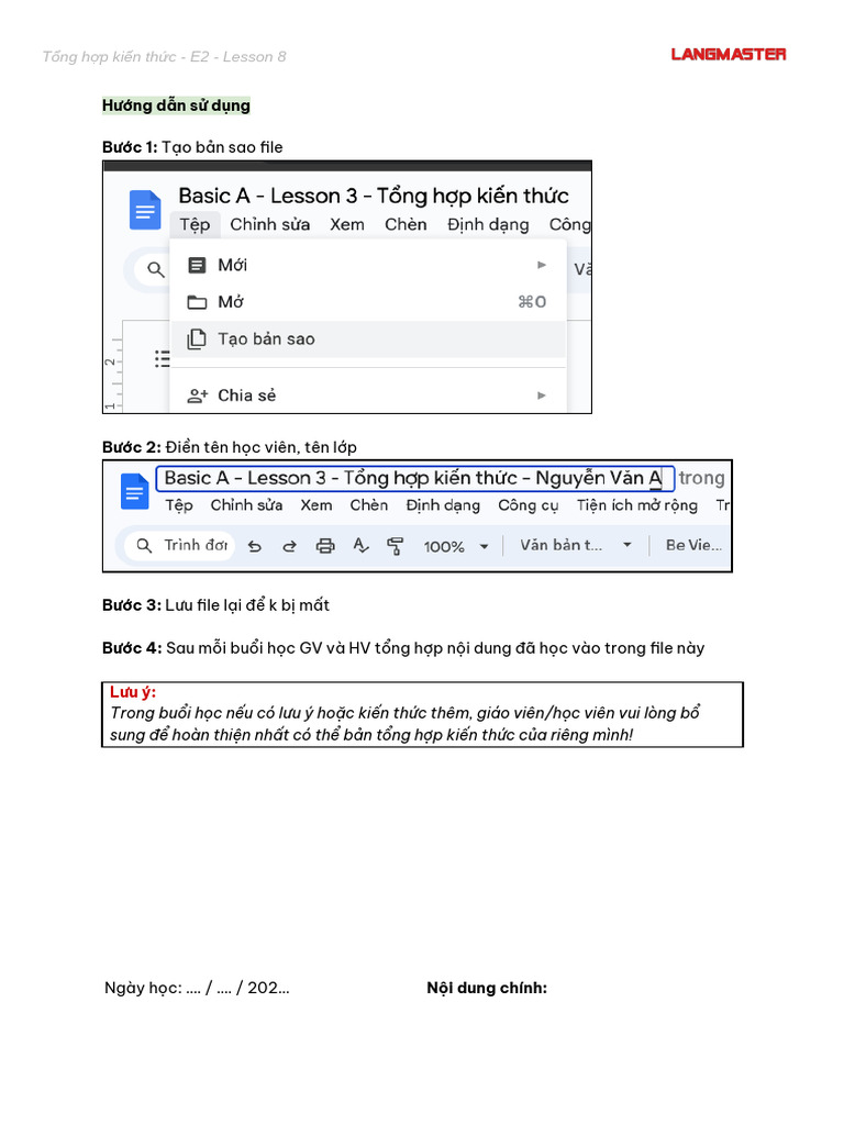 E2 - Lesson 8 - Tổng Hợp Kiến Thức | PDF