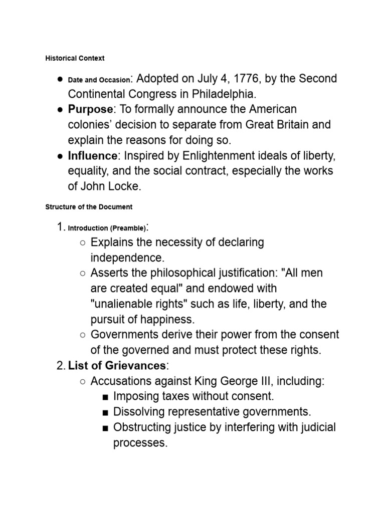 Understanding the Declaration of Independence | PDF | United States ...