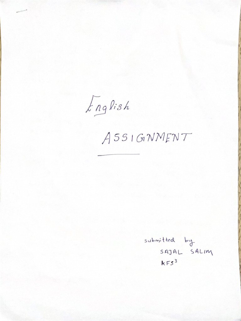 Sajal English Assignment | PDF