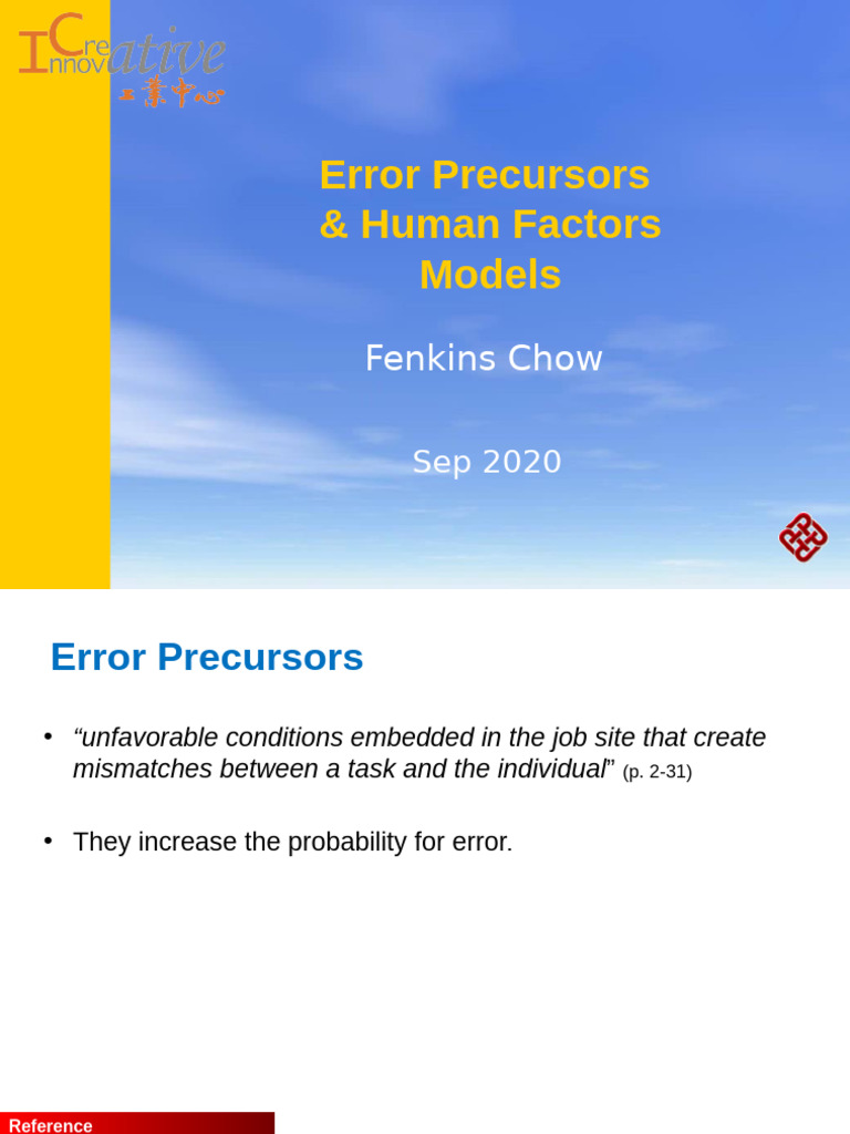 3 Error Precursors and Human Factors Models Student | PDF | Federal ... 3 Error Precursors and Human Factors Models Student | PDF | Federal ...