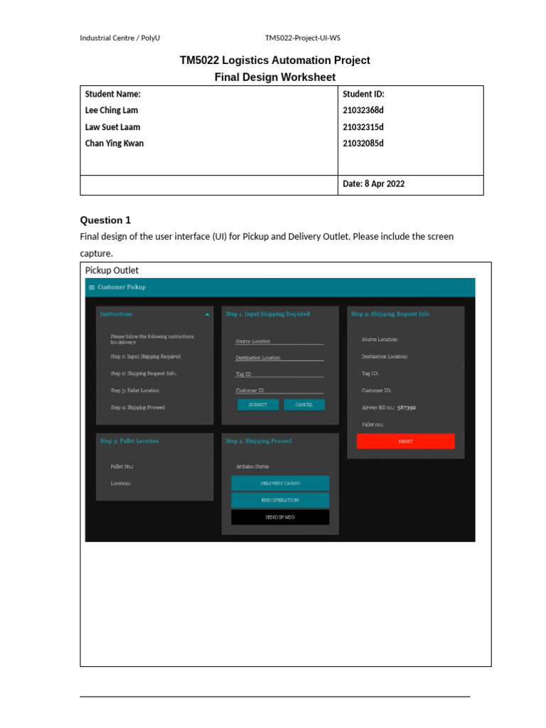 TM5022 Project UI A XH | PDF
