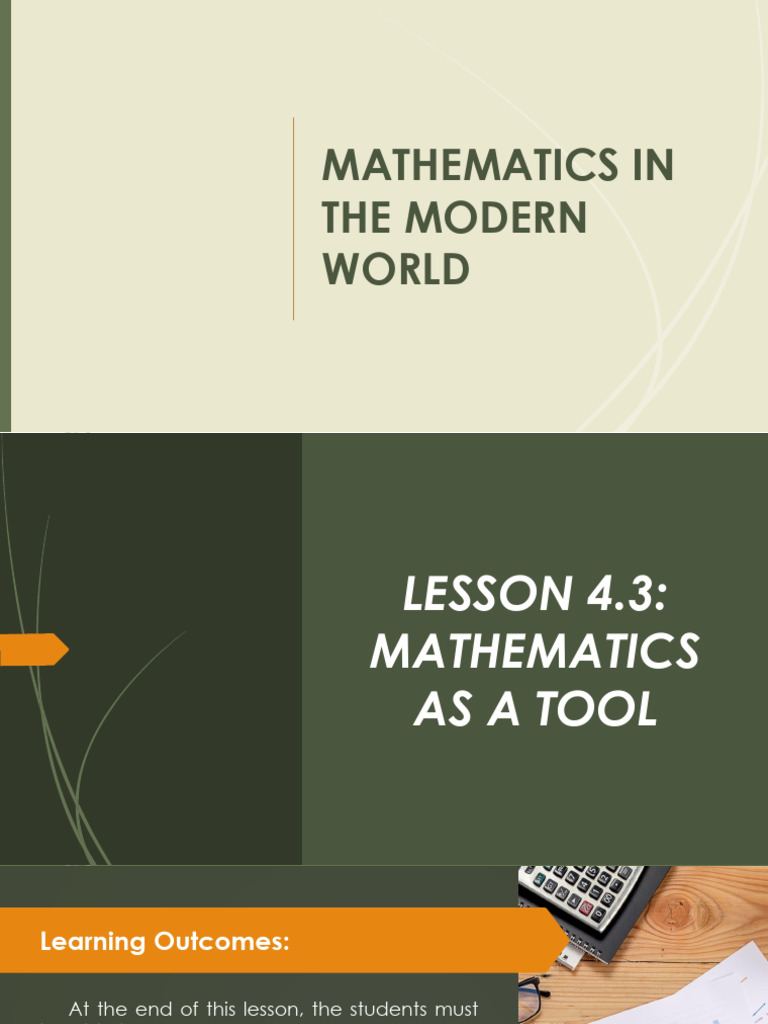 MMW L4.3 Mathematics As A Tool | PDF | Variance | Statistical Dispersion