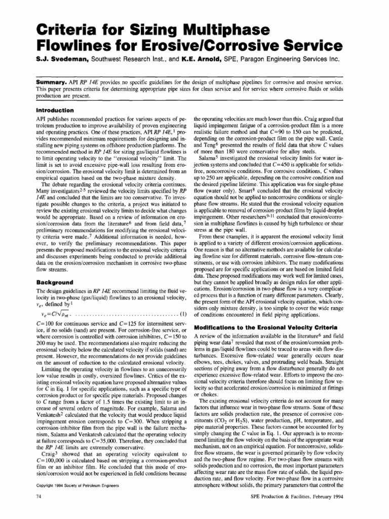 Multiphase Flow Line Sizing | PDF | Wear | Corrosion