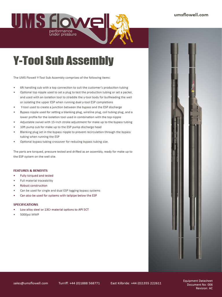 EDS 006 REV AC Y Tool Sub Assembly | PDF | Manufactured Goods | Equipment