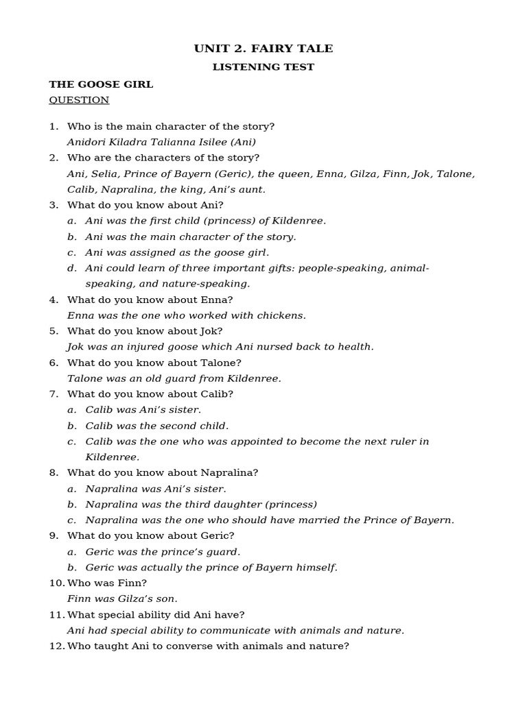 Listening Test - Fairy | PDF | Fairy Tales | European Legendary Creatures