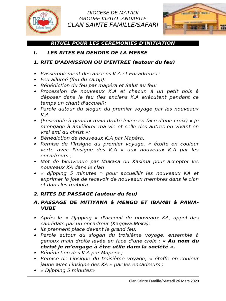 Rituel D'initiation | PDF | Rituels | Liturgie et culte chrétien