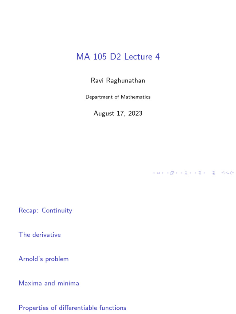 D2lecture4 | PDF | Continuous Function | Function (Mathematics)