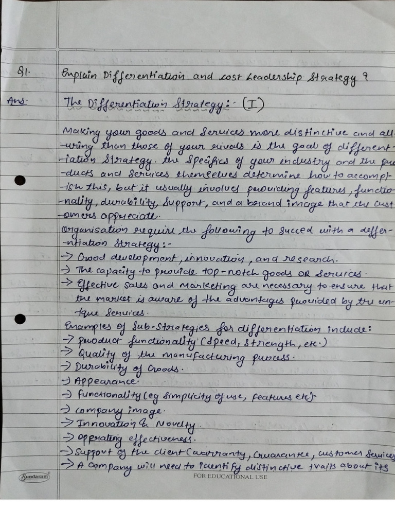 Strategic Management Handwritten Notes | PDF