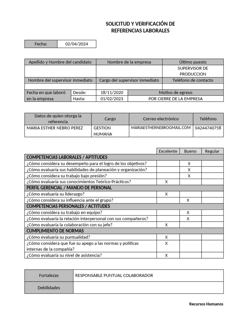 Formato Solicitud de Referencia Laborales LM | PDF | Gestión de ...