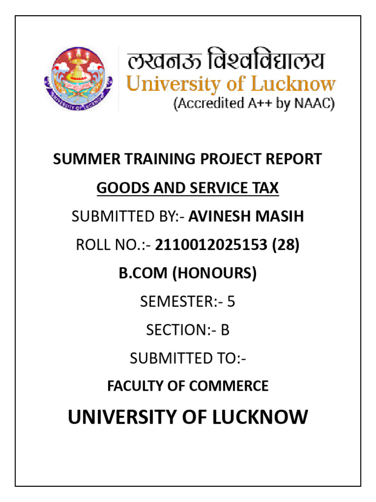 Summer Training Project Report | PDF | Value Added Tax | Taxes